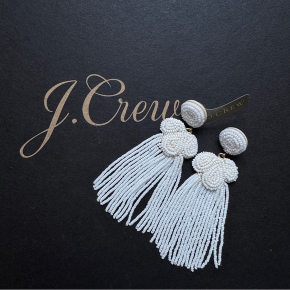 J. Crew | Jewelry | J Crew Beaded Earrings With Leather Backs | Poshmark